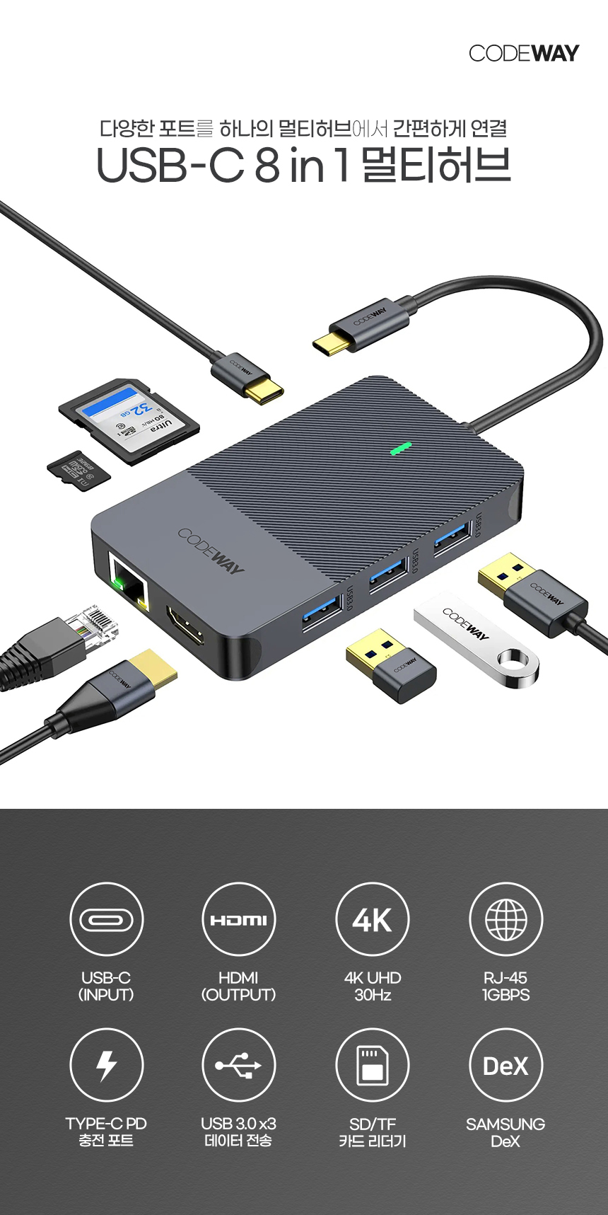 LA7108A (USB허브/8포트/멀티포트) : 컴퓨존